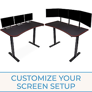 Stand Steady Tranzendesk Power | 63in Electric Gaming Desk | Extra Large Height Adjustable Electric Standing Desk | Ergonomic Computer Desk with 3 Monitor Mount Grommet Holes & Full Size Mouse Pad