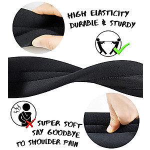 Wepop Guitar Strap Elastic Soft Comfortable Neoprene Leather 3.4in Bass Acoustic Electric Guitar (391)