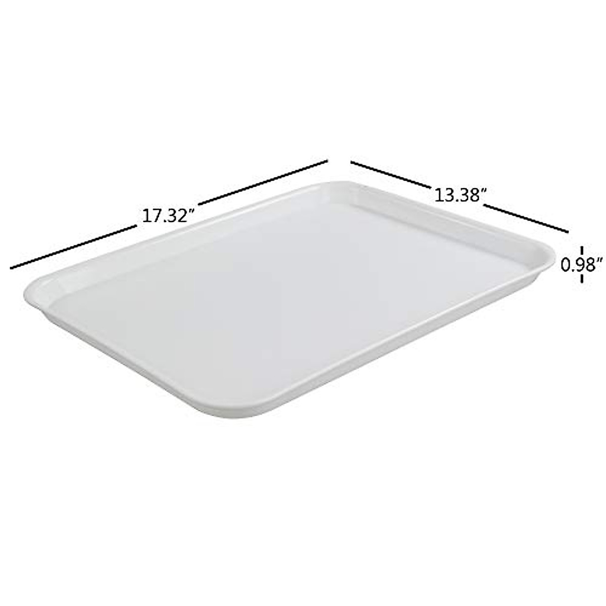 DynkoNA Fast Food Trays, Plastic Serving Tray, White, Set of 6
