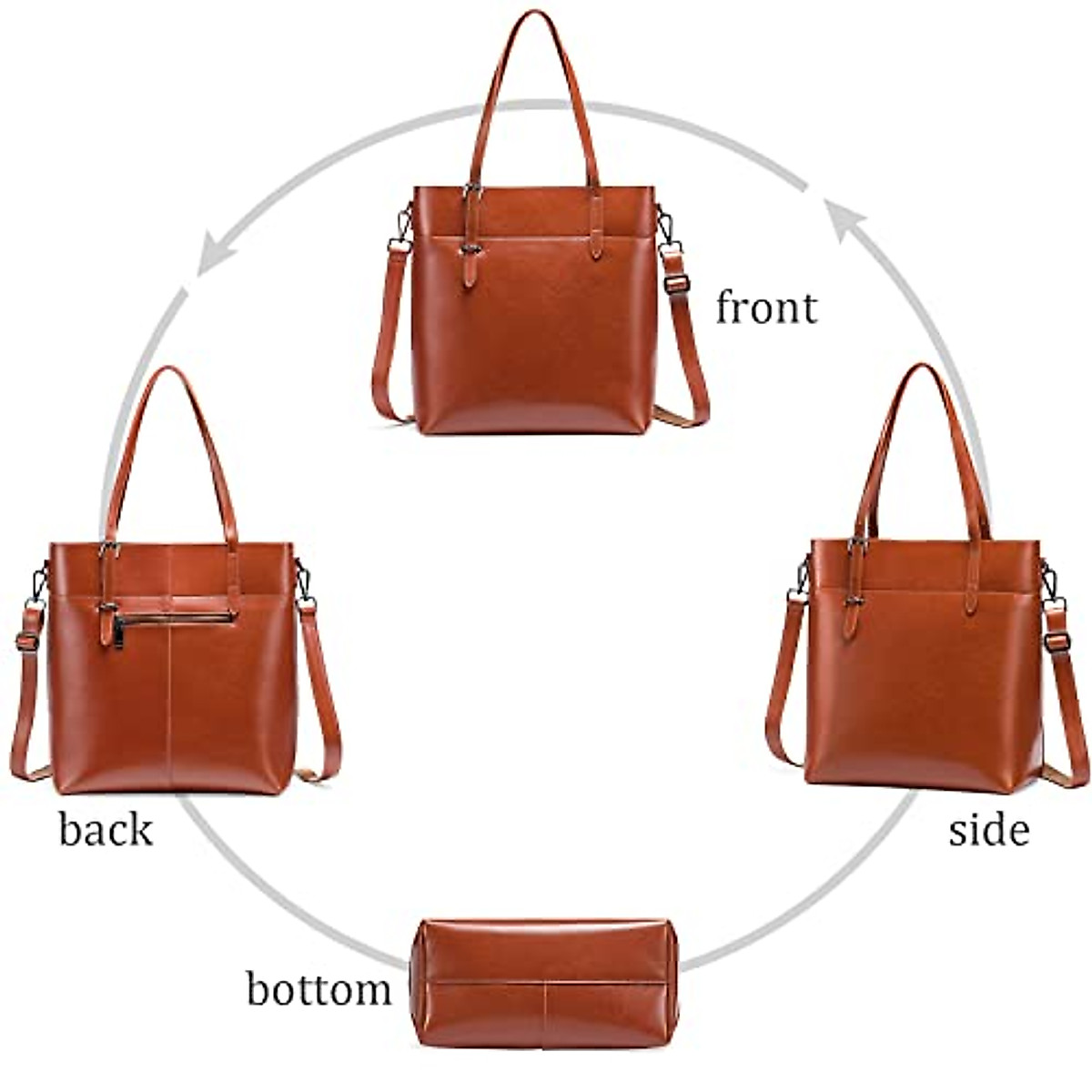 FALAN MULE Handbags Wallet for Women Genuine Leather Tote Bags Top Handle Satchels Adjustable Straps Shoulder Bag