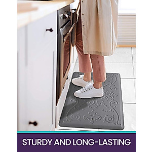 DEXI Kitchen Mat Cushioned Anti-Fatigue Kitchen Floor Mats, 30x20 Inch, Non-Slip Waterproof Kitchen Rug for House Office Standing Desk, Grey