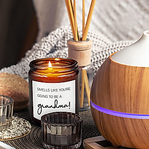kdqua Pregnancy Announcement Gifts for Grandma Lavender Scented Candles, Mothers Day Baby Shower Gifts for Grandma, Promoted to Grandma New Grandma to Be Gifts Candle Soy Wax Amber Jar Candles