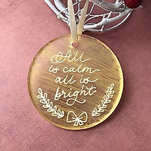 UNIQOOO 3.25“ Clear Acrylic Christmas Tree Ornament, Stocking Gift Tag, Acrylic Blanks, Wedding Gift Tag, Pack of 20