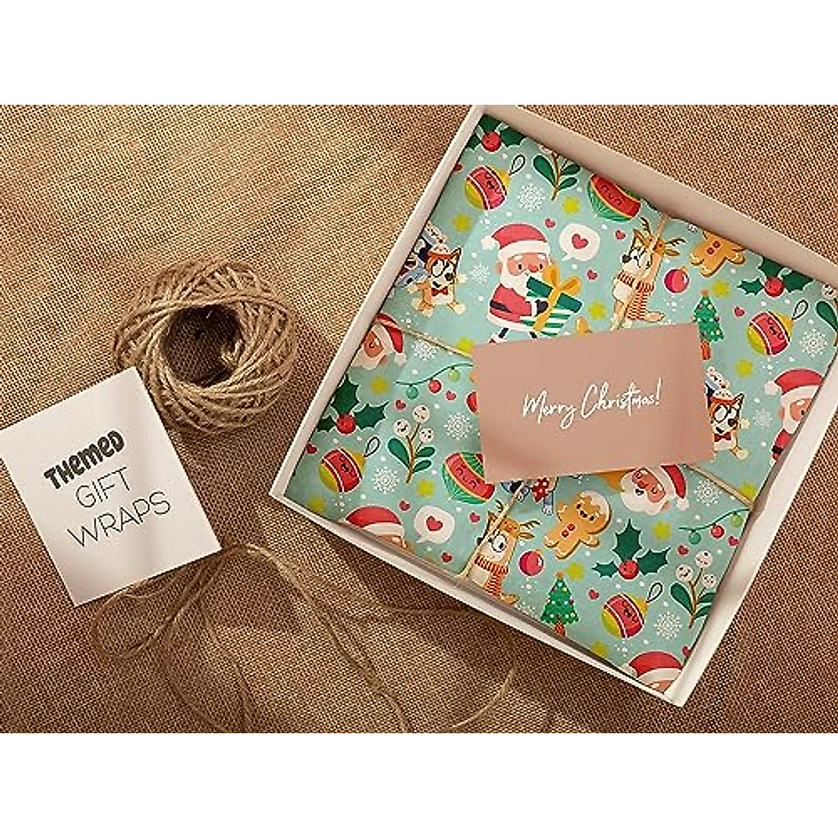 Peri Foi Happy Birthday Wrapping Paper Sheets - Blue Dog Cartoon Character Theme Designs for Boy Girl Kids Christmas, Birthday, Daisy Patterns Gift Present Wrapper - 20 x29 Inch x12