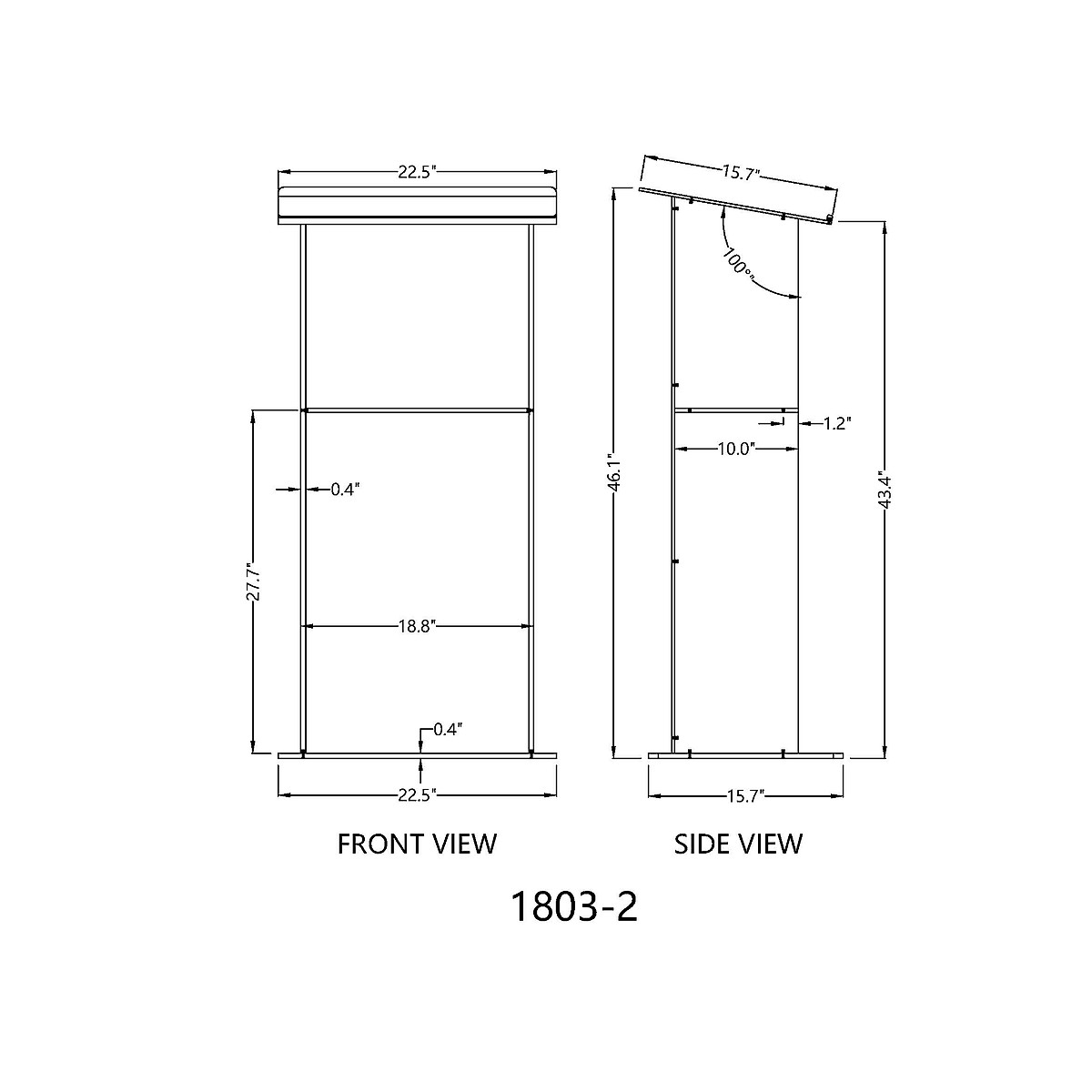 FixtureDisplays® Clear Acrylic Lucite Podium Pulpit Lectern 45" Tall 1803-2