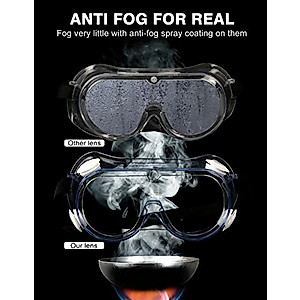 MELASA Safety Goggles ANSI Z87.1, Anti-Fog Protective Lab Goggles, Eye Protection Goggles, Adjustable,Lightweight