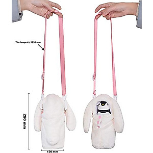 ChezMax Penguin Vacuum Thermos Stainless Steel Water Bottle Travel Mug Flask for Daily Life 9.5oz Black with Insulated Sleeve Rabbit Warm Cover, Rabbit White