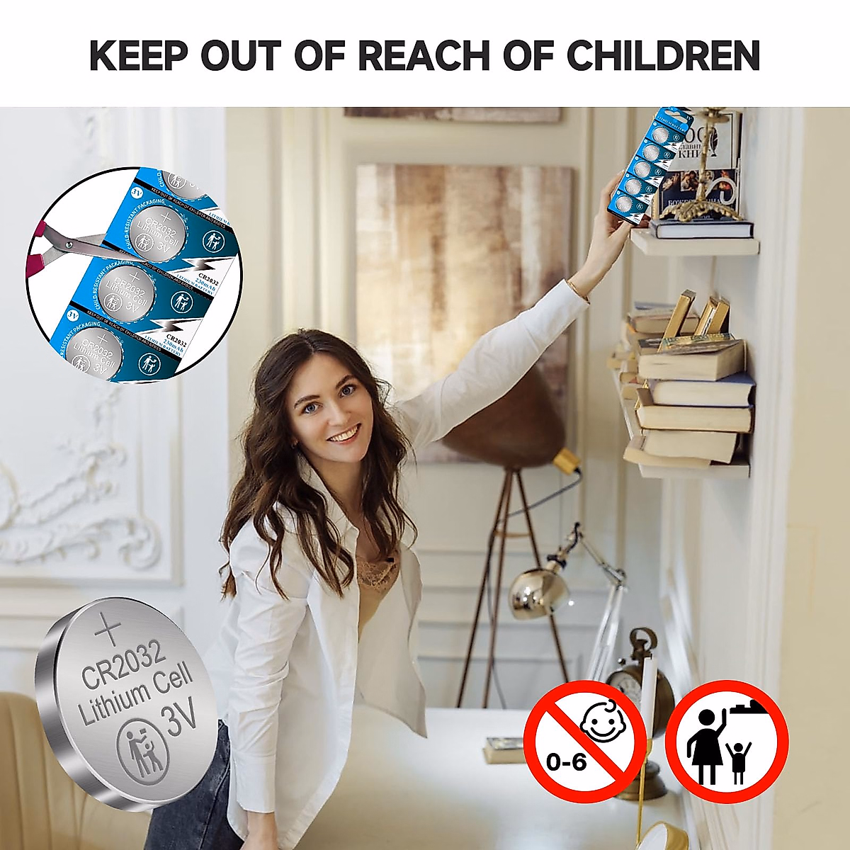 CR2032 3 Volt 230 mAh Lithium Coin Cell Battery 100 Pack