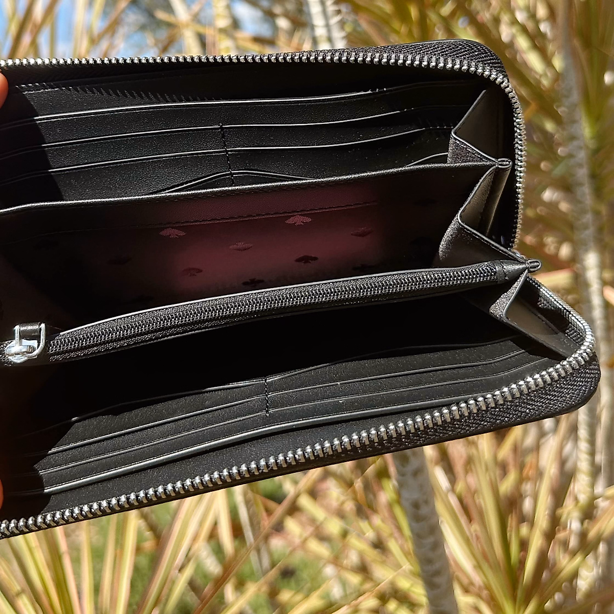 Kate Spade Staci Large Zip Around Continental Wallet Black White