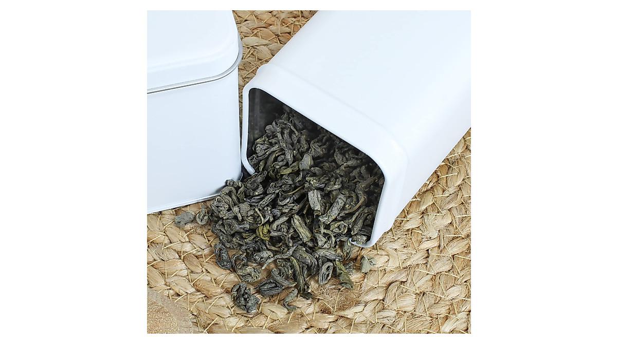 Cornucopia Square White Metal Tins - 6 Pack Storage Solutions