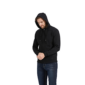 cocoFleur Men's Fashion Sweatshirt Cotton Comfy Hooded Sweatshirt With Pocket Soft Hoodie Sweatshirts For Men Full Zip Black