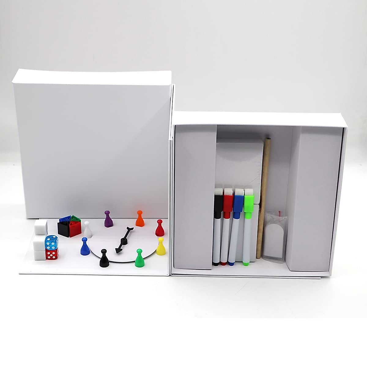 CNUAS Blank Board Game Kits Make Your Own Personality Games Creative DIY Board Game Set with Blank Board and Accessories