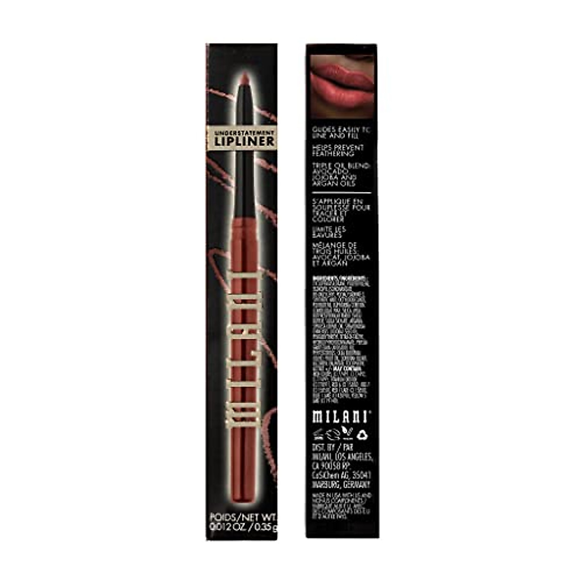 Milani Understatement Lipliner Pencil - Highly Pigmented Retractable Soft Lip Liner Pencil, Easy to Use Lip Makeup
