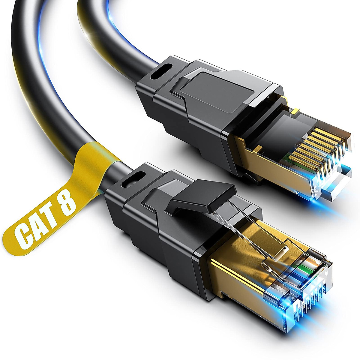 Vabogu Cat 8 Ethernet Cable, 10ft Heavy Duty High Speed Internet Network Cable, Professional LAN Cable, 26AWG, 2000Mhz 40Gbps with Gold Plated RJ45 Connector, Shielded in Wall, Indoor&Outdoor