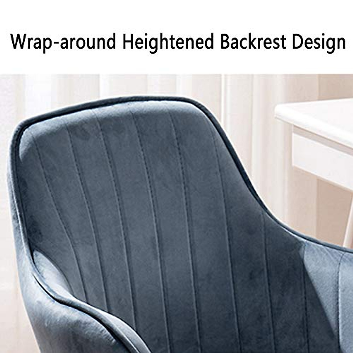 ECBETCR Chair Desk Office Chair Home Office Mid Back Computer Desk Chair Swivel Lumbar Support Task Chair, Ergonomic Office Swivel Chair with Armrest (Dark Green, Dark Blue, New Blue)