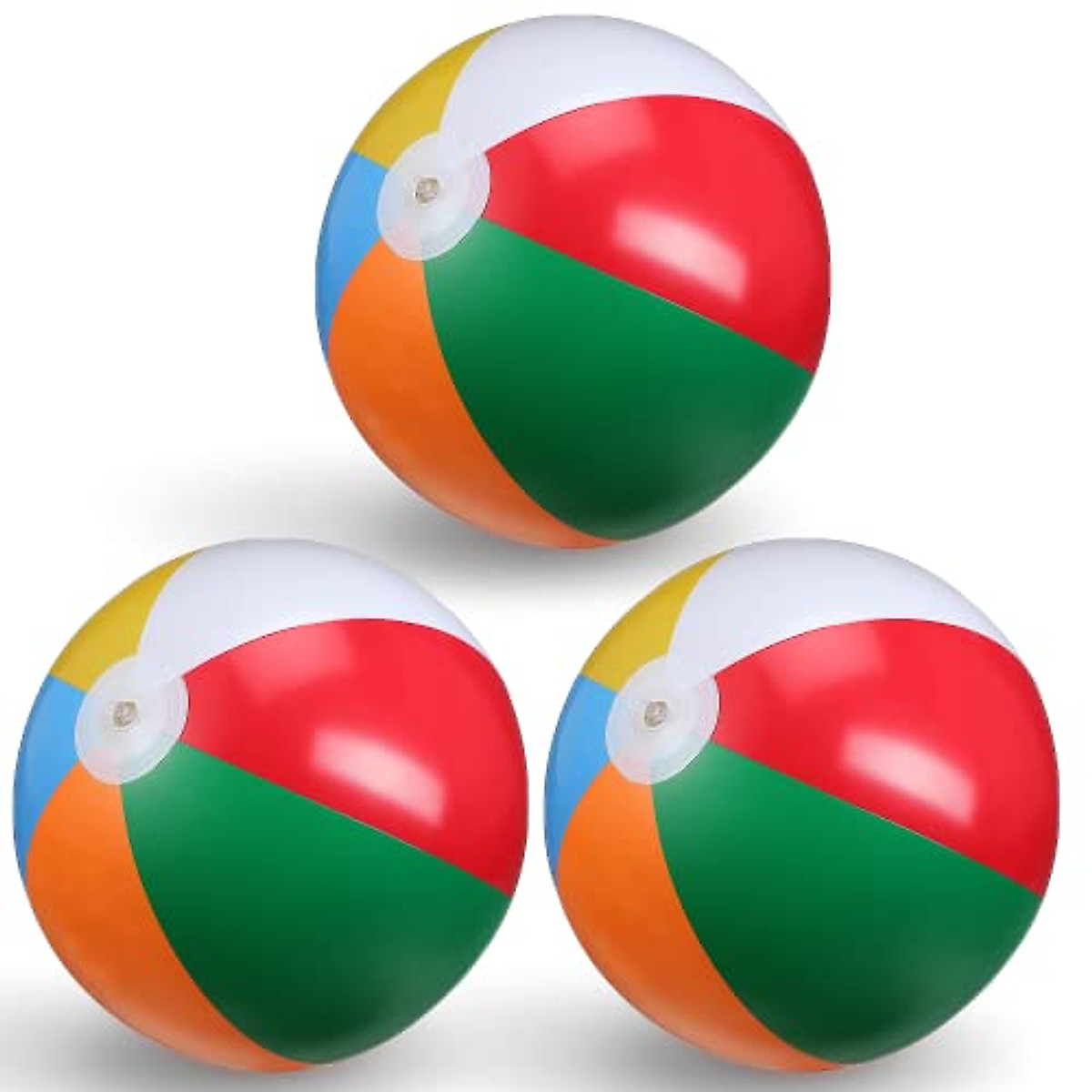 Beach Balls 3 Pcs 12 Inch Inflatable Ball Beach Ball Swimming Pool Ball Enjoyable Pool Float Balls for Outdoor Activity Birthday Summer Party Favors Water Toys (Classic Style)