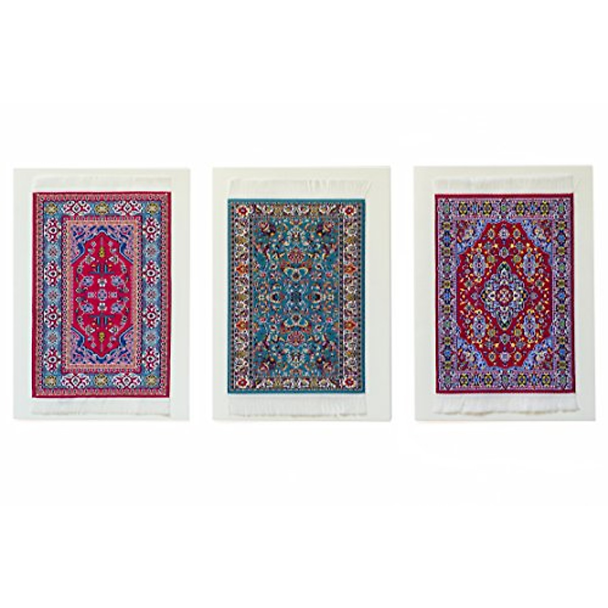 Oriental Carpet Woven Fabric Bookmark - 6 Bookmark Design Collection - Beautiful, Elegant, Cloth Bookmarks! Best Gifts & Stocking Stuffers for Men,Women,Teachers & Librarians!