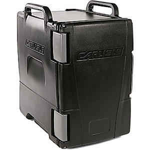 Carlisle FoodService Products Cateraide IT End Loading Insulated Food Pan Carrier Holds 6 Full Size 2.5" Pans with Handles for Catering, Kitchens, and Restaurants, Plastic, Black