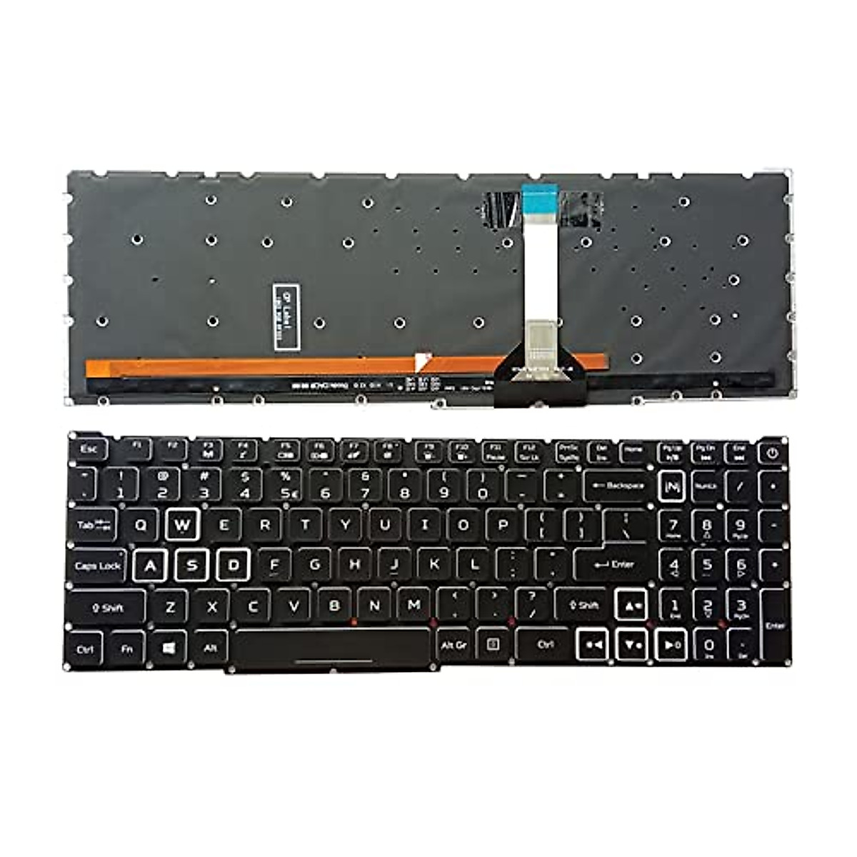 Garende Laptop Replacement Keyboard Repair us English Layout with Backlight for 300 PH315-52 5C1 Professional Durable High Performance, White