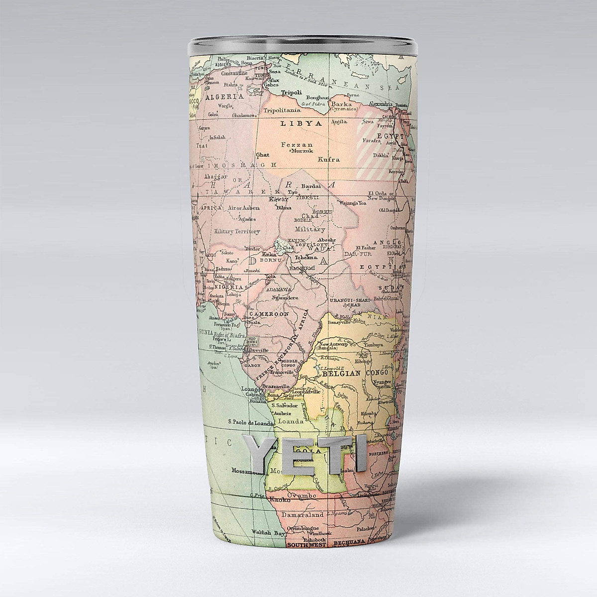 Design Skinz The Zoomed in Africa Map - Skin Decal Vinyl Wrap Kit Compatible with The Yeti Rambler Cooler Tumbler Cups