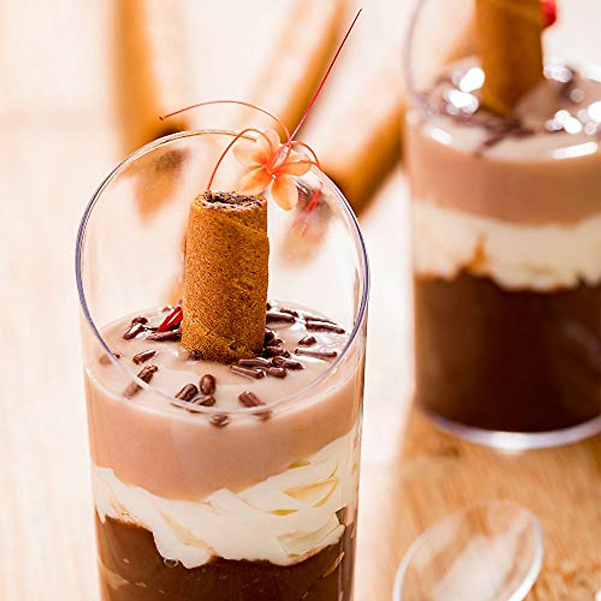 Restaurantware 3 Ounce Shot Glasses 100 Round Incline Cups - With Clear Finish Disposable Plastic Shot Glasses For Serving Samples At Wedding Banquets And Catered Events