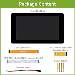 Waveshare 7inch Capacitive Touch Display, Compatible with Raspberry Pi 5/4B/3B/Zero/Zero W/Zero 2W/Pico/Pico W/Pico WH, 800×480, DSI Interface