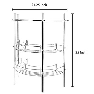 MyGift Under-The-Sink Bathroom Quality Pedestal Storage Rack with 2 Shelves & Hand Towel Bar, Chrome Plated