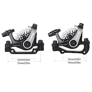Aluminium Alloy Mechanical Disc Brake E-Bikes Bilateral Piston Drive Mountain Bikes Double Drive Front Disc Brake Set Front And Rear Disc Brakes Bike Disc Calipers Mountain Bike Double Drive Front Set