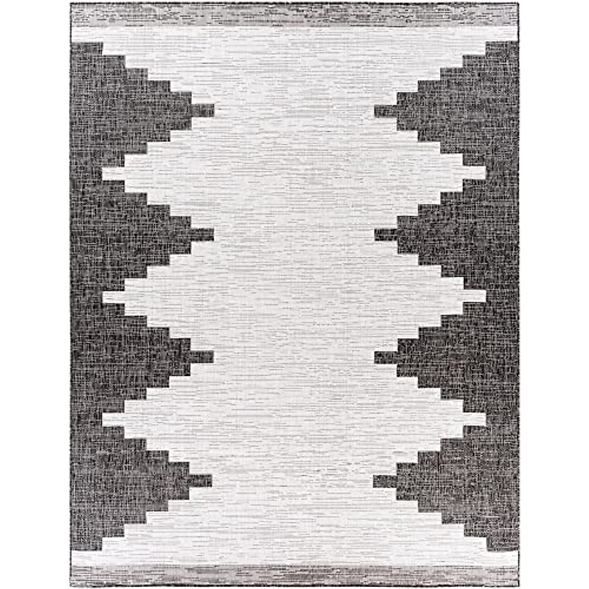 Mark&Day Outdoor Rugs, 8x10 Wolfheze Modern Indoor/Outdoor Black Area Rug, Black Beige Carpet for Patio, Porch, Deck, Bedroom, Living Room or Kitchen (7'10" x 10'2")