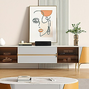 Housoutil Full Body Mirror Stand, Wooden Artwork Racks Full Length Mirror Holders Wood Display Mount Display Support Bases Floor Mirror Bracket for Home Office Bathroom