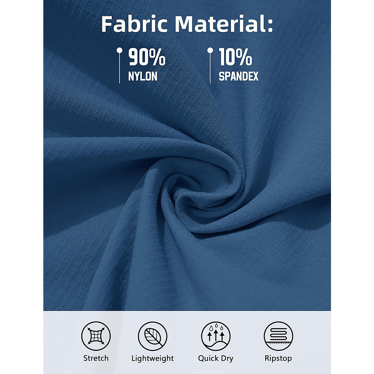 Hiking Shorts Men Summer Shorts Dry Fit Cargo Shorts for Men Below Knee Tactical Fishing Shorts Athletic Fit Casual Long Shorts Blue Grey