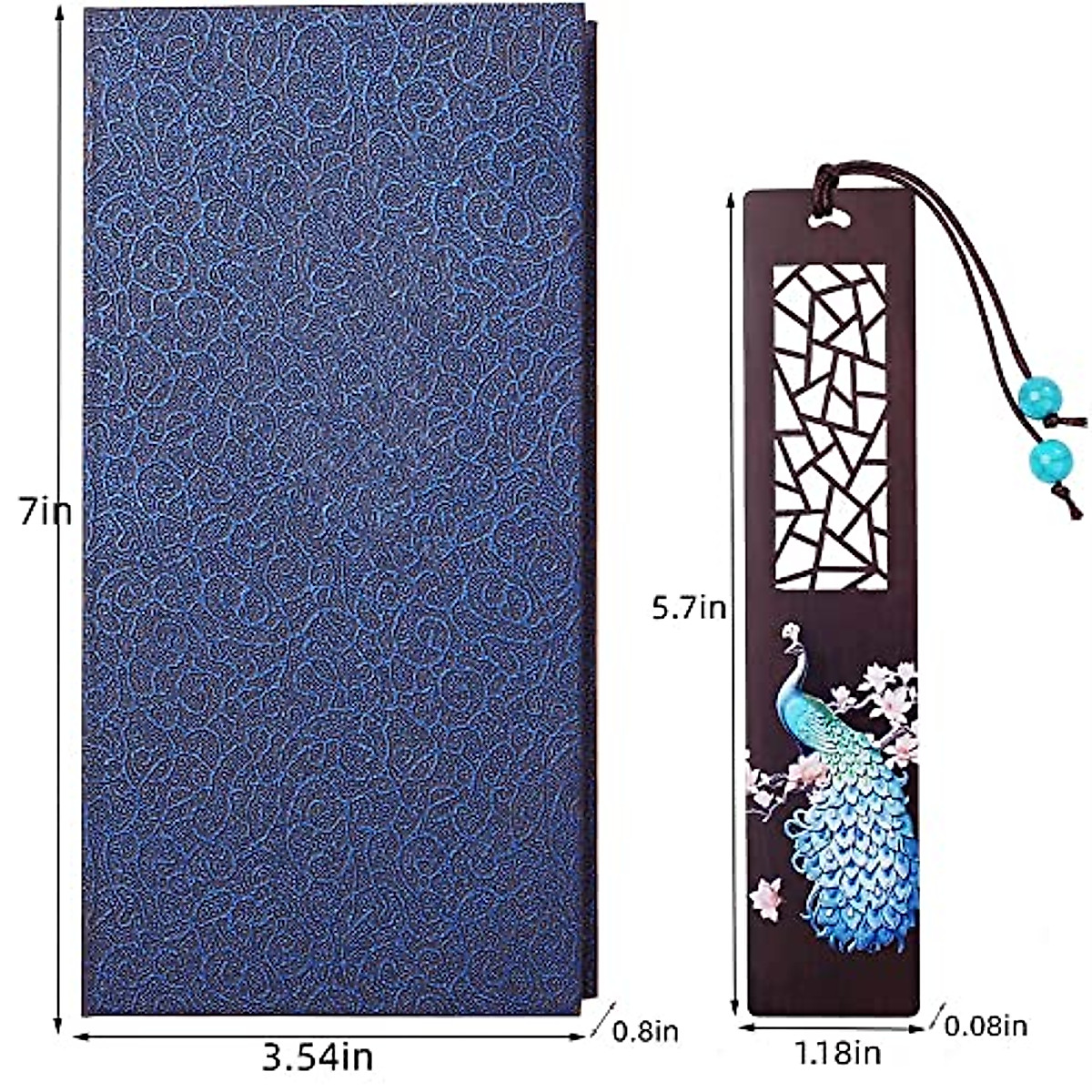 Wood Bookmark,Bookmarks Gifts for Book Lovers Men/Women/Friends/Girls/Book Fans Birthday Present Christmas Stocking Stuffers Graduation Gifts (5.7in x1.18in, Peacock)