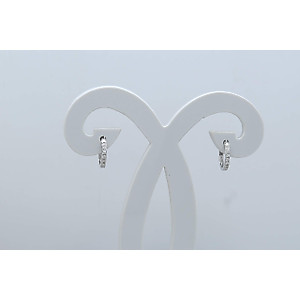 Dazzlingrock Collection 0.20 Carat (ctw) Round White Diamond Ladies Huggie Hoop Earrings 1/5 CT, 10K White Gold