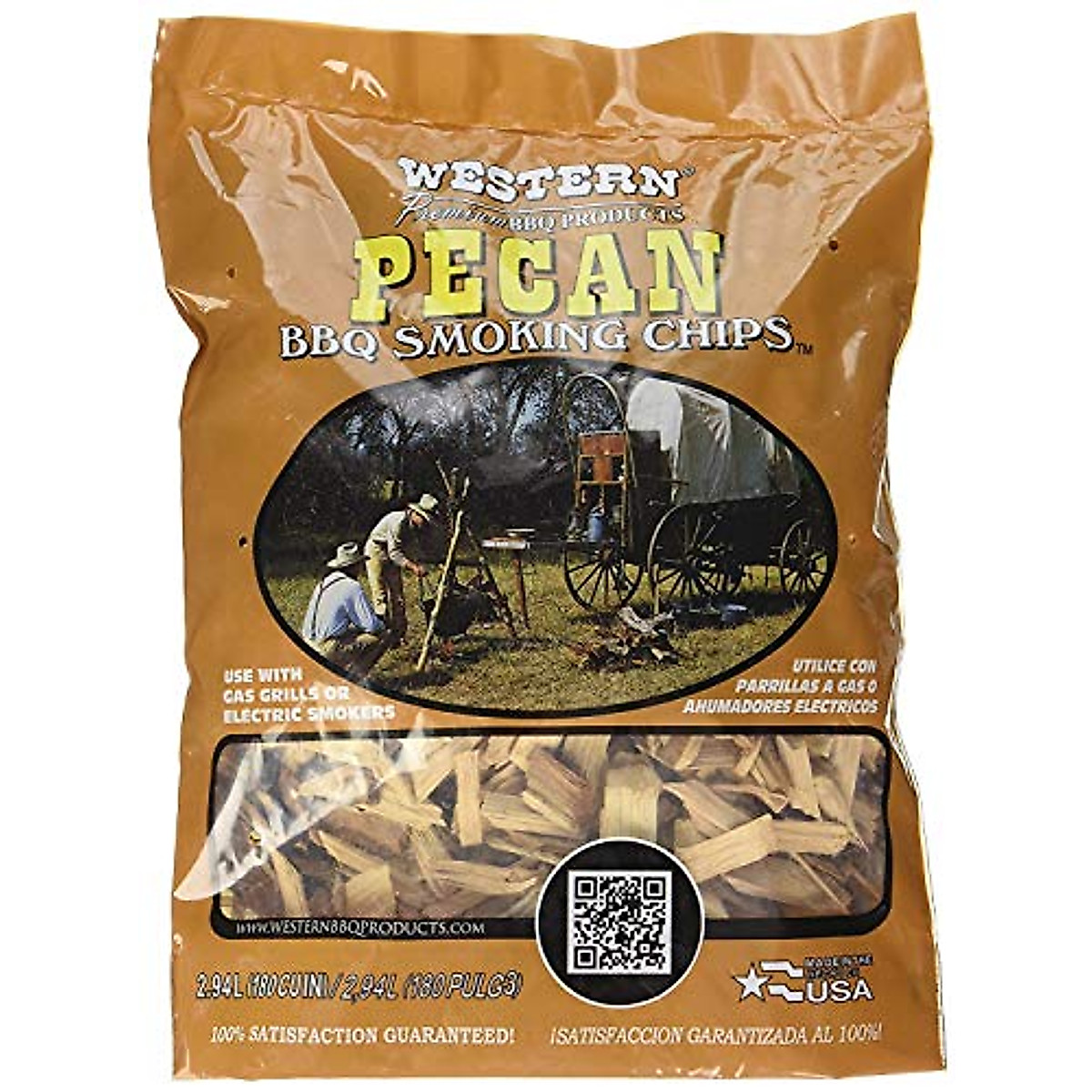 Western BBQ Smoking Wood Chips Variety Pack Bundle (4) Apple, Hickory, Mesquite and Pecan Flavors