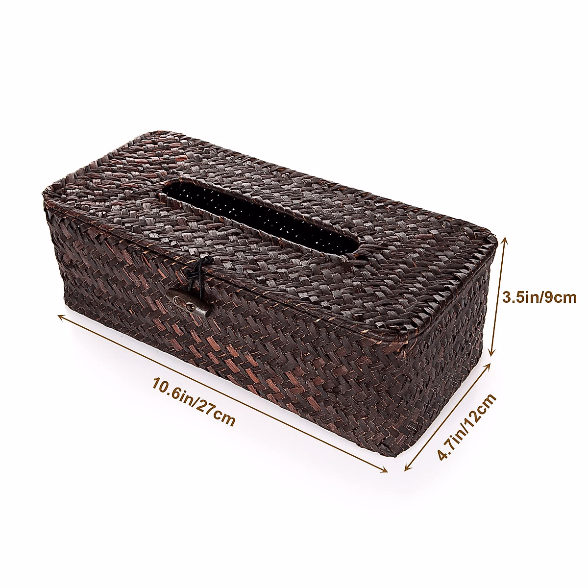 Rectangular Woven Tissue Box Holder Tissue Paper Holder Decorative Napkin Holder for Table Tissue Box Cover Rectangular Pumping Paper case Dispenser for Home Office Car Automotive Decoration