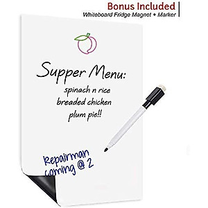 StorageMaid Stackable Storage Fridge Bins - Refrigerator Organizer Bins for Fridge, Freezer, Pantry and Kitchen. Includes Bonus Magnetic Dry-Erase Whiteboard & Markers Set (9-Piece Set)