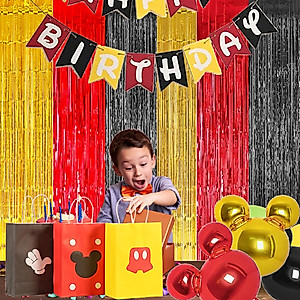 JAROVOKUWO 24 Pcs Cartoon Mouse Party Favor Treat Bags Gift Bags,Cake Snack Goody Cardboard Bags for Kids Mouse Theme Baby Shower Birthday Party Decorations Supplies