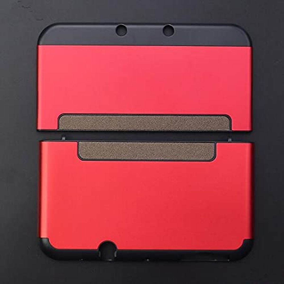 Aluminium Alloy Protective Case Front Back Faceplate Plates Top & Bottom Battery Housing Shell Case Cover Shockproof Hard Shell Skin for New 3DS XL LL Console 2015 - Red