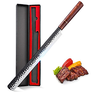 PURPLEBIRD 11“ Flexible Brisket Knife Bundle with 12” Stronger Carving Knife