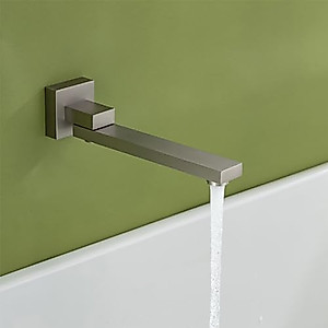 DoBrass Tub Shower Faucets Set Complete with Pre-embedded Valve, 10-inch Square Waterfall Shower Head System with Handheld Shower and Tub Spout, Bathroom with Bathtub, Wall Mounted, Brushed Nickel