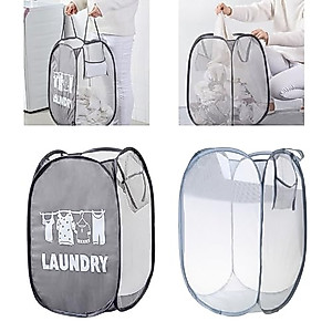 XANHOY Mesh Laundry Hamper Dirty Clothes Hampers Practical Mesh Laundry Baskets With Handles Storage Baskets Laundry Room Organization