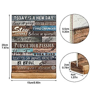 Desk Decor Presents Inspirational Encouragement Cheer Up Plaque Motivational Bathroom Decoration Modern Office Positive Quotes for Women Rustic Inspiring Art Table Decorative Wooden Sign with Stand