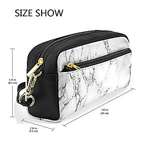 WOZO Hipster Marble Stone Pen Pencil Case Makeup Cosmetic Pouch Case Travel Bag