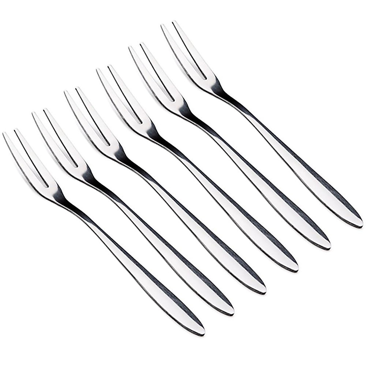 Stainless Steel Forks Set, Forks for Oyster and Shellfish, Appetizers Tasting Forks, Cocktail Salad Dessert Fruit Forks for Birthday Wedding Party Travel (6 Pcs)