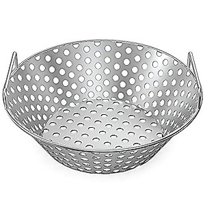 Skyflame 14 Inch Stainless Steel Charcoal Basket Accessories Compatible with Kamado Joe Classic | Large Big Green Egg | Pit Boss | Louisiana Grills & Other Grills - New Version of Hollow Holes Design