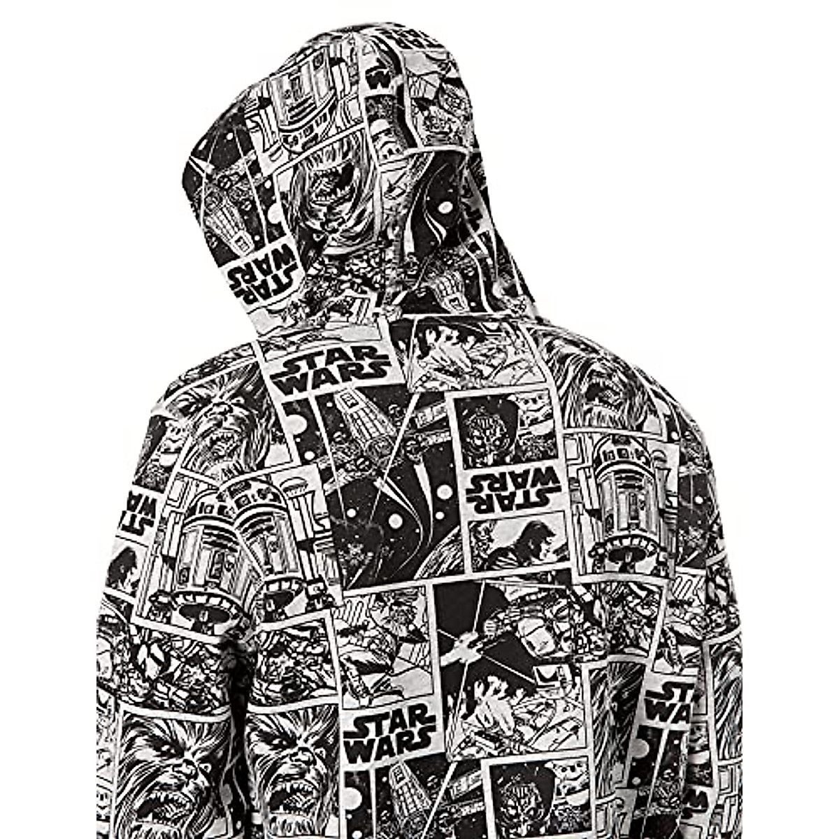 Amazon Essentials Disney | Marvel | Star Wars Men's Fleece Full-Zip Hoodie Sweatshirts (Available in Big & Tall), Star Wars Comic, Large