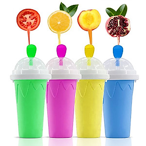 Benlight Slushy Cup | Travel Portable Instant Slushie Maker Cup Double Layer | TIK TOK Quick Frozen Magic Squeeze Cup | Homemade Milk Shake Coca Cola Ice Maker | Slushy Maker Cup for Kids & Family