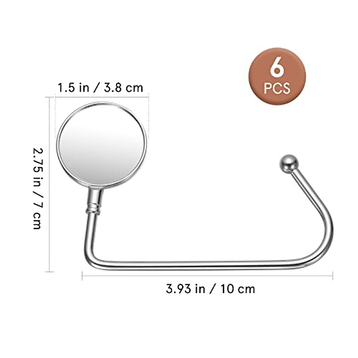 VOSAREA 6PCS Metal Bag Hangers Purse Hooks Christmas Stocking Handbag Holder for Table Desk