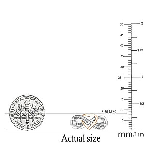 Dazzlingrock Collection Round White Diamond Infinity Interlock Heart Engagement Ring for Women (0.08 ctw, Color I-J, Clarity I2-I3) in Rose Gold Plated Sterling Silver Size 6