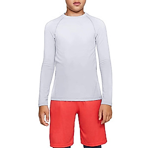 TELALEO 2 Pack Boys' Girls' Compression Shirts Youth Long Sleeve Undershirt Sports Performance Moisture Wicking Baselayer 2 Pack Black White M